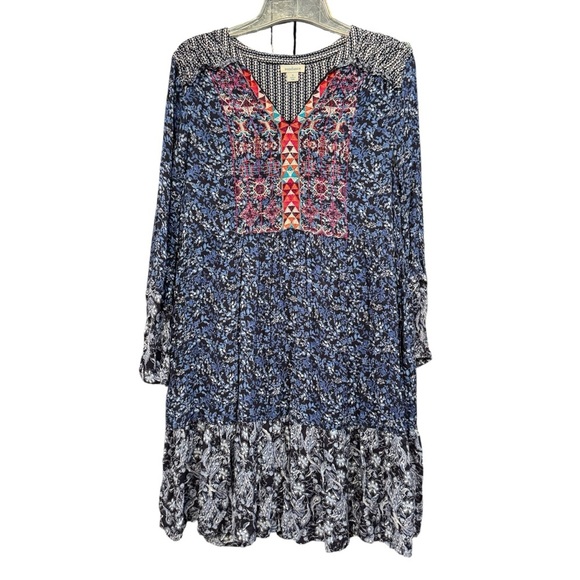 Sundance | Dresses | Sundance Boho Peasant Dress Small Blue Floral ...